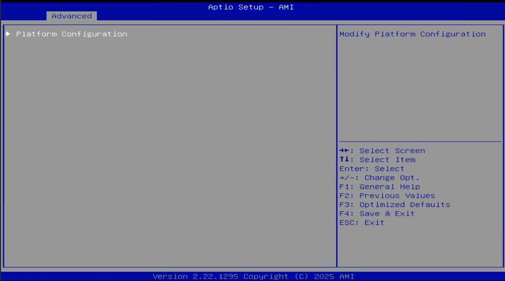 Advanced Tab — DGX Spark UEFI User Guide