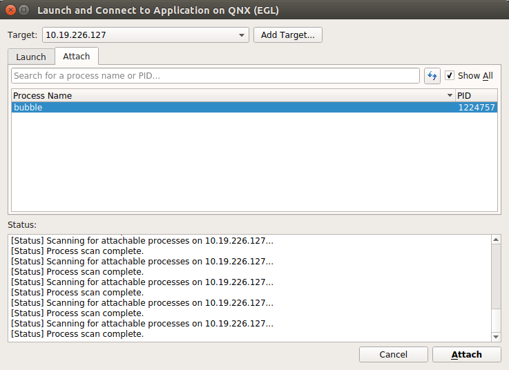 Using The Debugger Linux Target Device