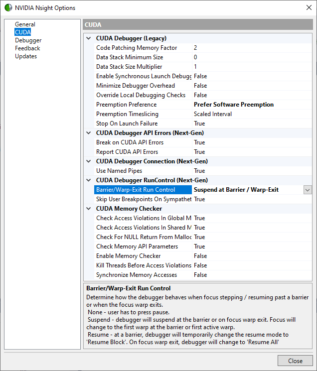 Control GPU Execution :: NVIDIA Nsight VSE Documentation
