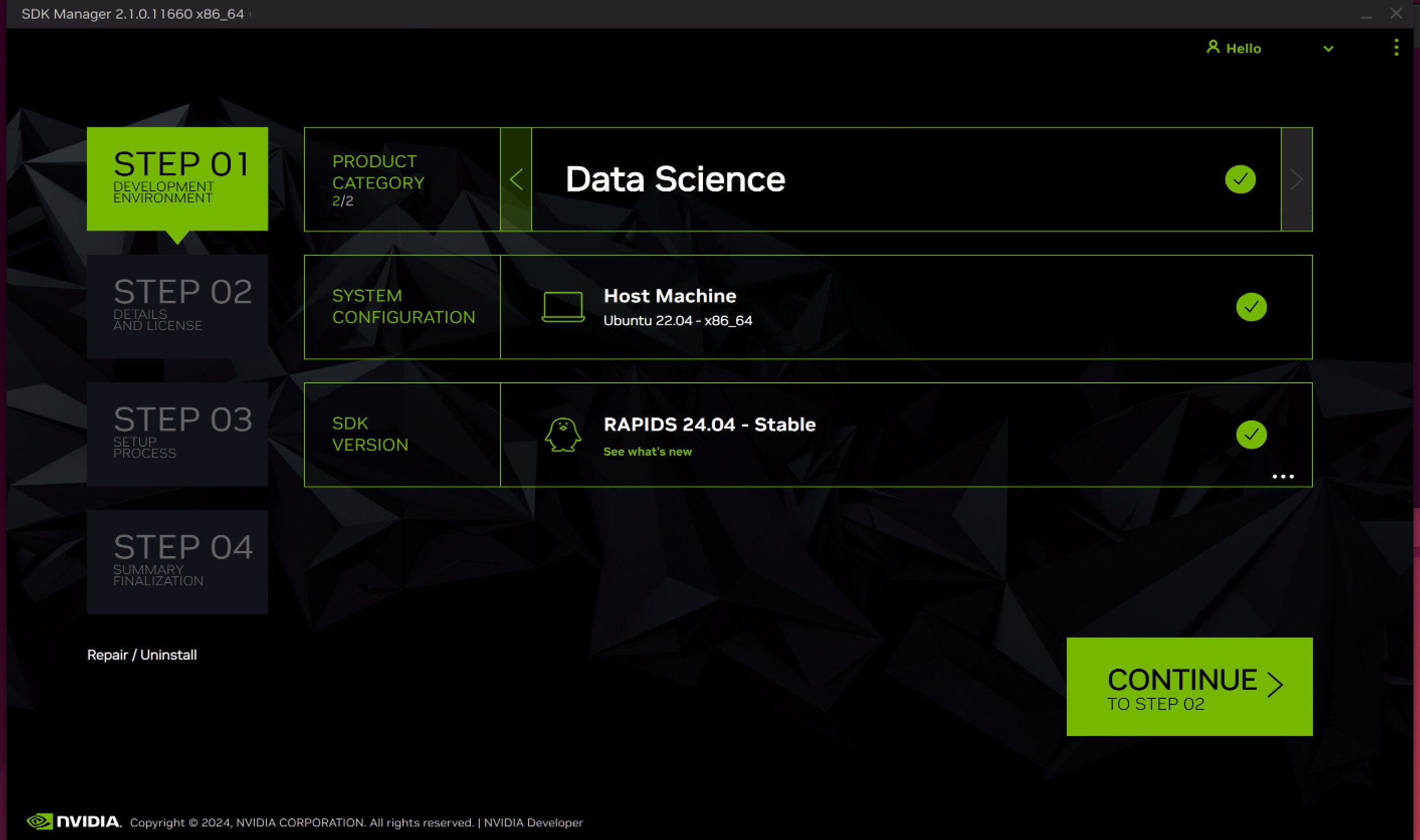 Install RAPIDS SDK with SDK Manager — SDK Manager