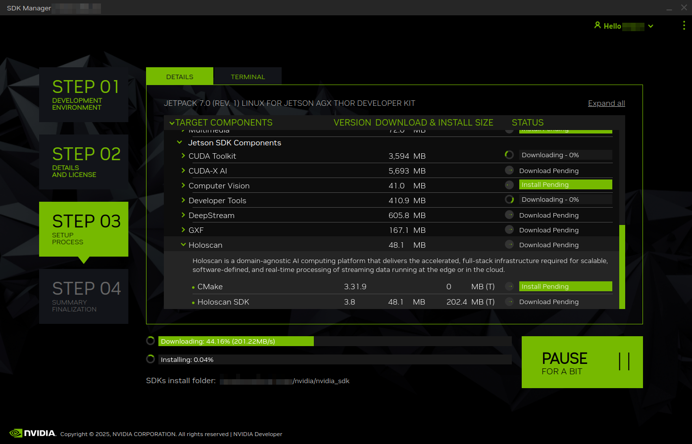 Install Holoscan Software with SDK Manager — SDK Manager