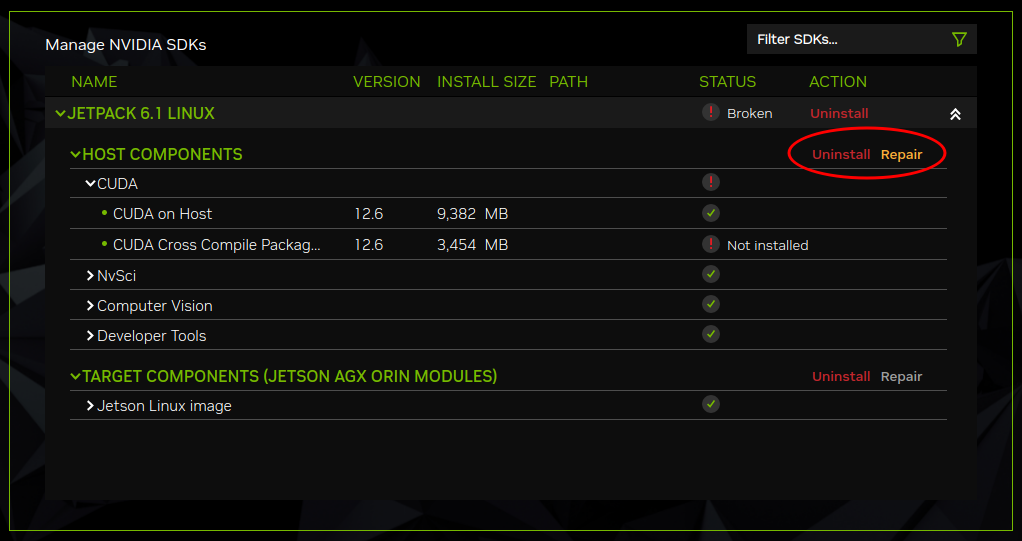 Install Deepstream Software With Sdk Manager — Sdk Manager